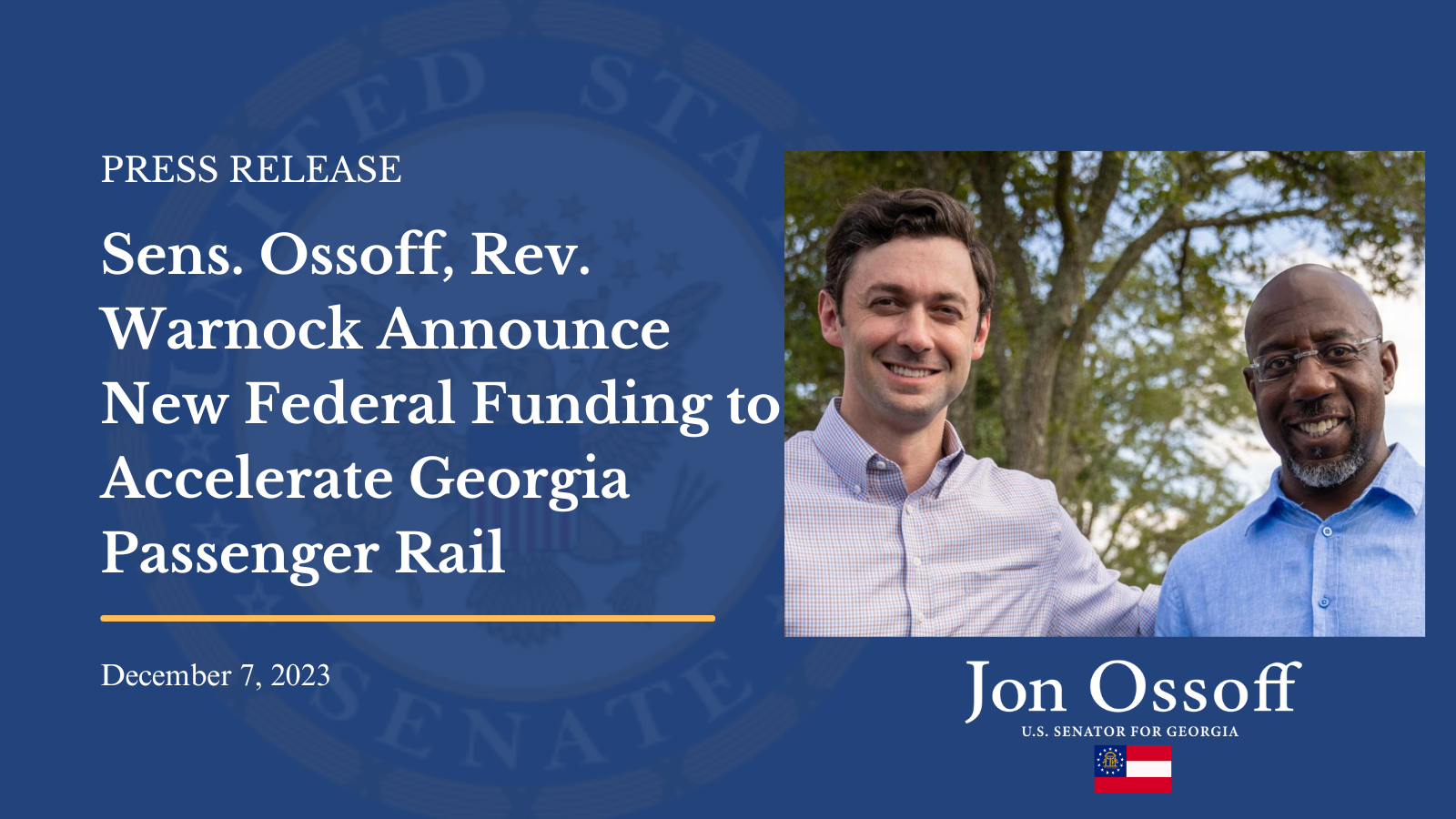 Sens. Ossoff, Rev. Warnock Announce New Federal Funding to Accelerate ...