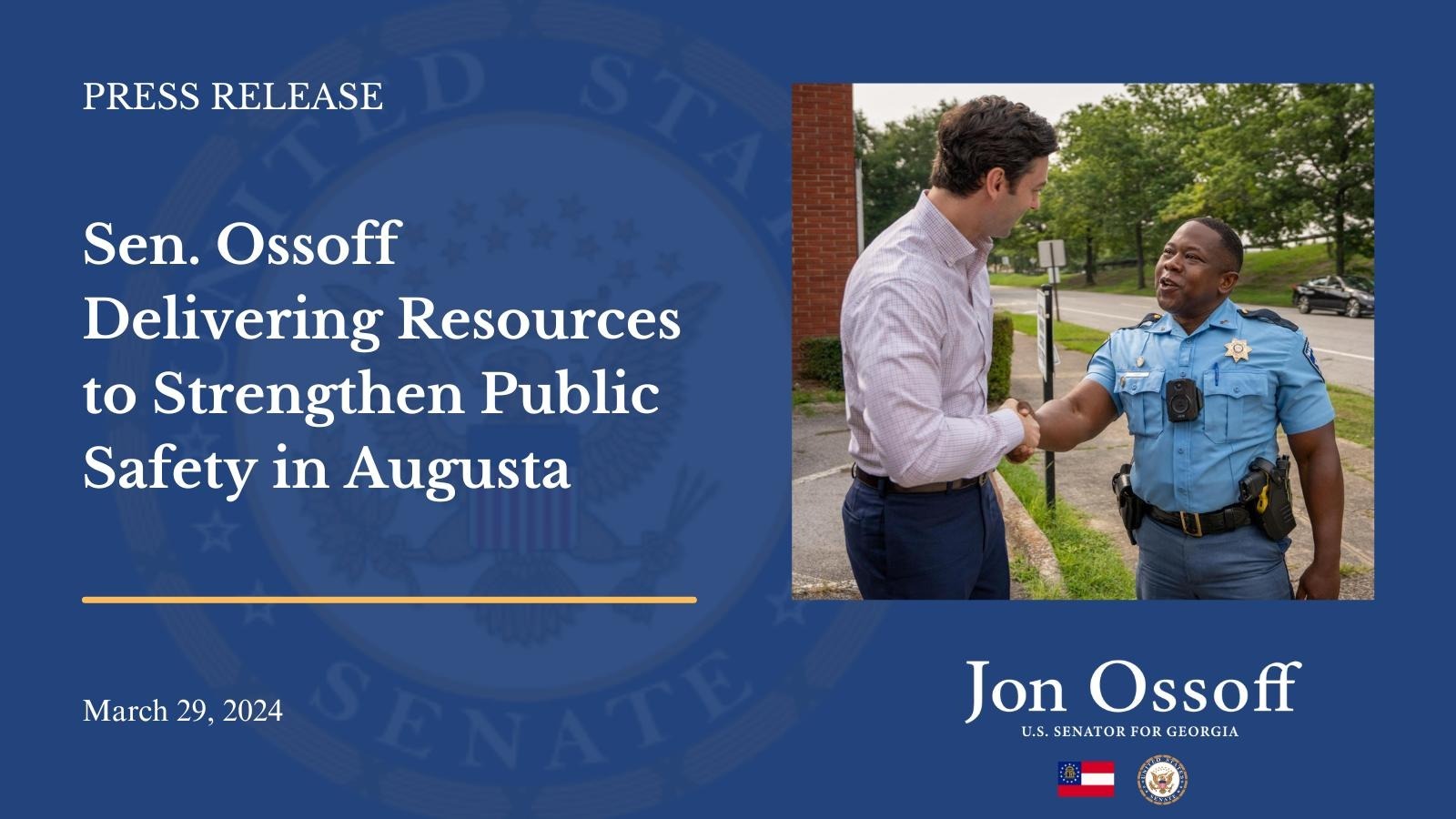 Sen. Ossoff Delivering Resources to Strengthen Public Safety in Augusta ... Sen. Ossoff Delivering Resources to Strengthen Public Safety in Augusta ...