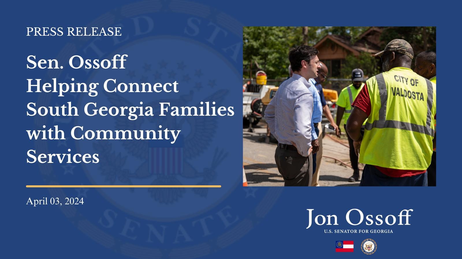 Sen. Ossoff Helping Connect South Georgia Families with Community ...