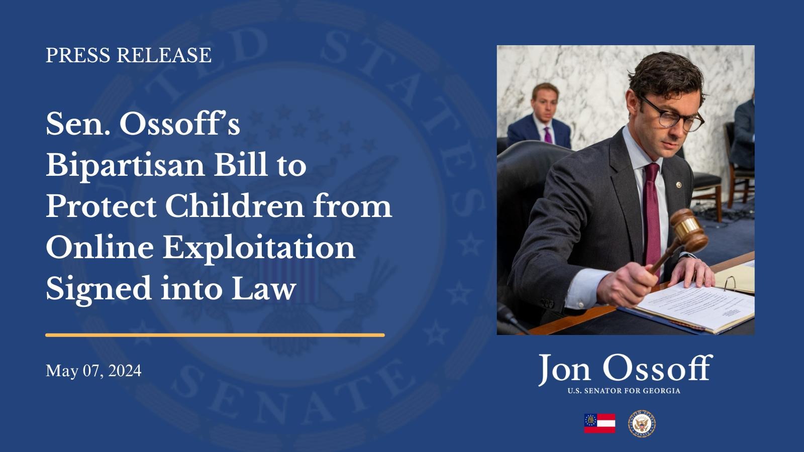BREAKING: Sen. Ossoff’s Bipartisan Bill to Protect Children from Online ...