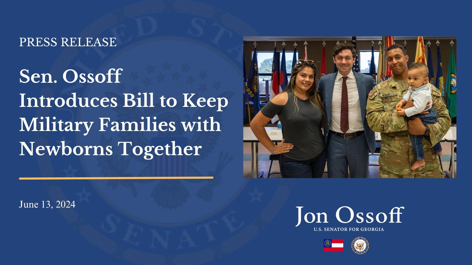 Sen. Ossoff Introduces Bill to Keep Military Families with Newborns ...