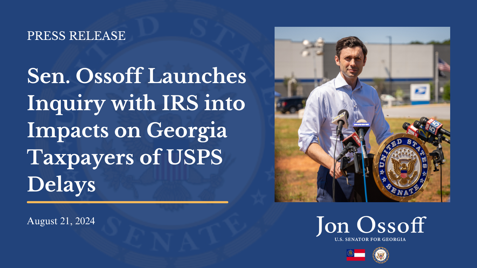 Sen. Ossoff Launches Inquiry with IRS into Impacts on Georgia Taxpayers ...