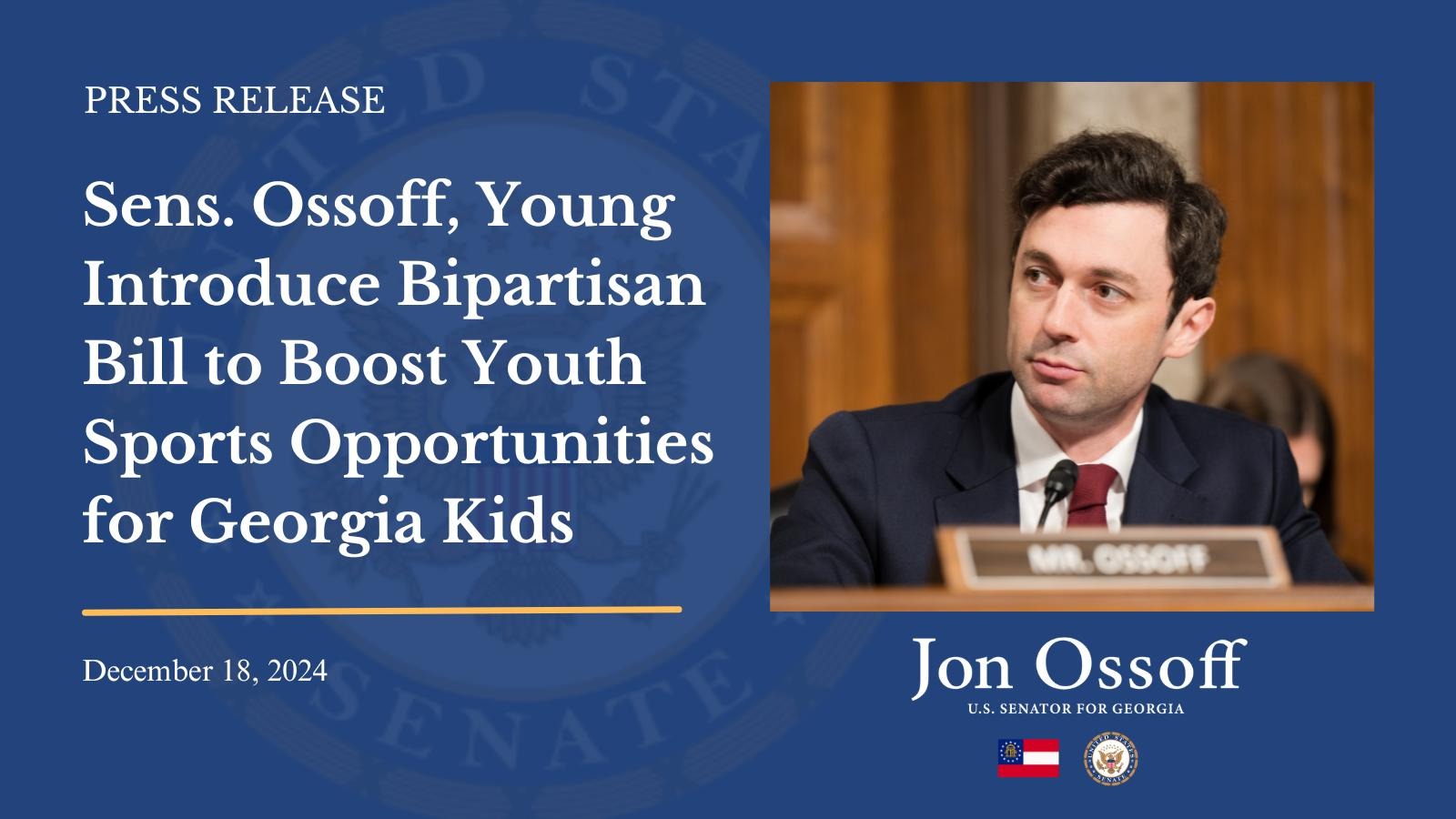 Sens Ossoff Young Introduce Bipartisan Bill To Boost Youth Sports